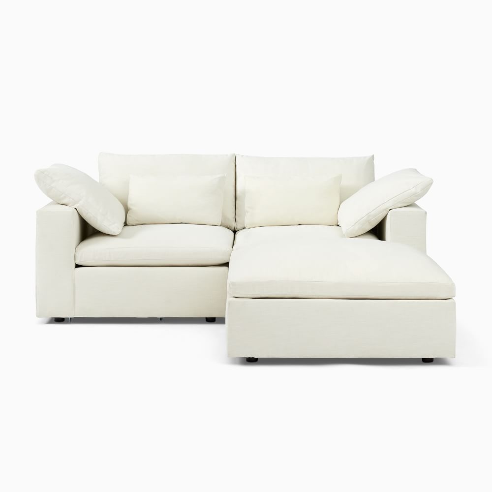 Harmony Modular 3-Piece Small Ottoman Sectional (80"–86") | West Elm
