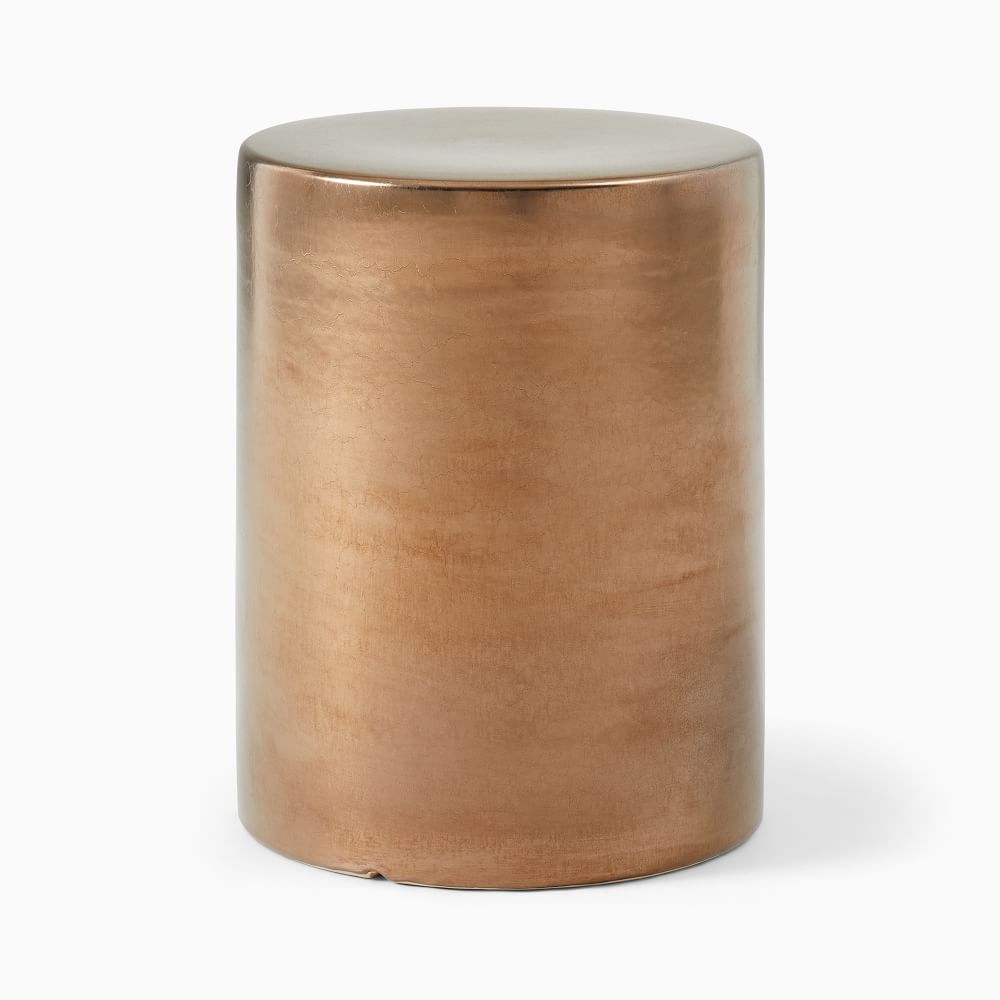 Fey Metallic Outdoor Round Side Table (13") | West Elm