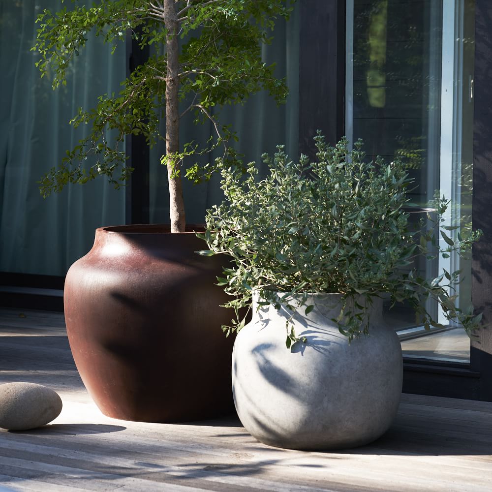 Ronan Ficonstone Indoor/Outdoor Planters | West Elm