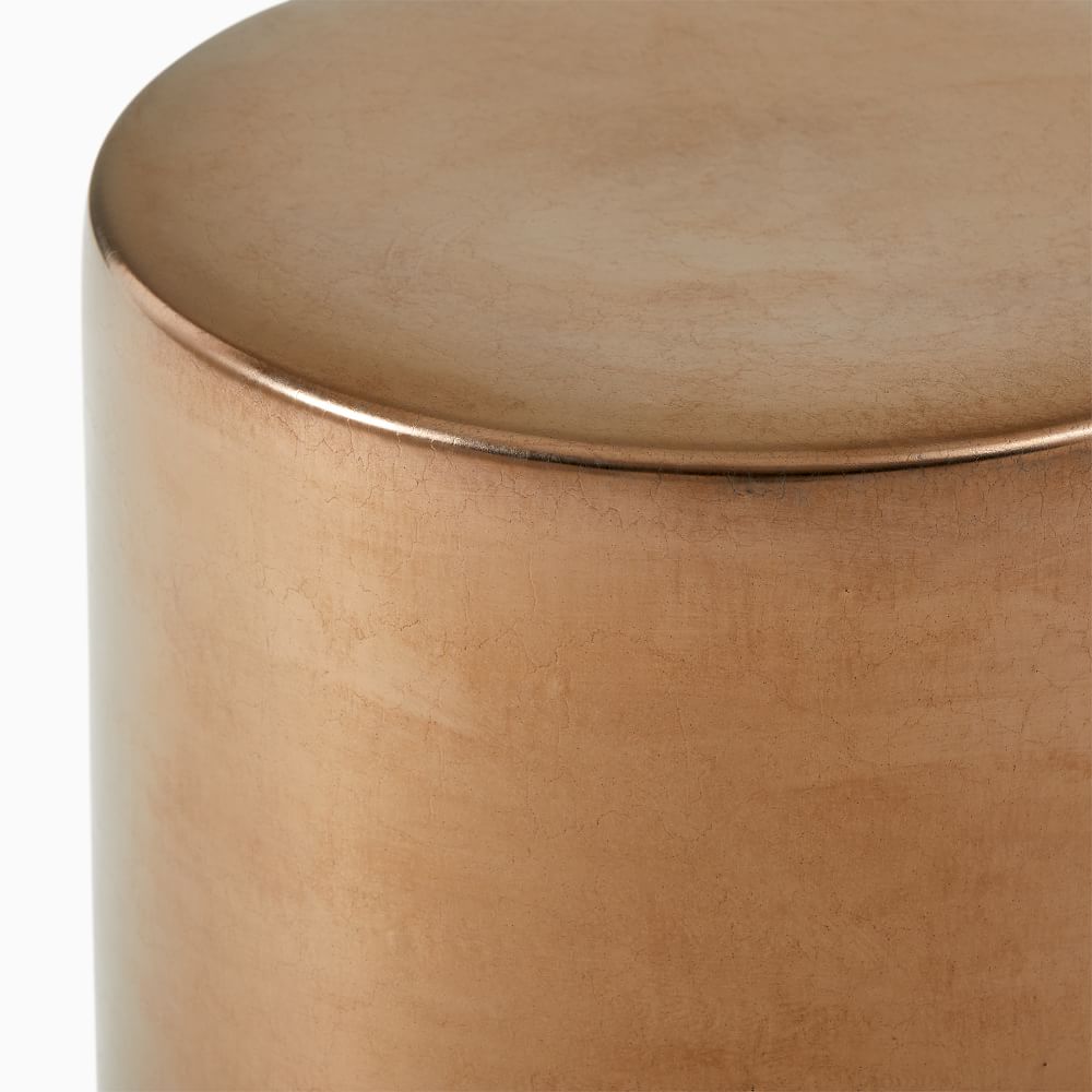 Fey Metallic Outdoor Round Side Table (13") | West Elm