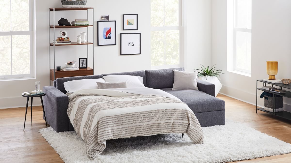 Urban 2-Piece Sleeper Sectional w/ Storage Chaise (111") | West Elm