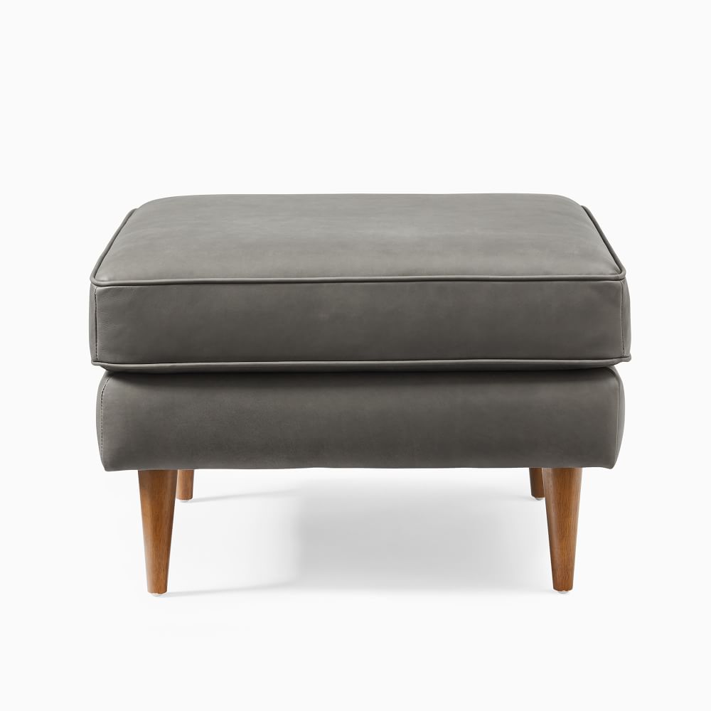 Drake Leather Ottoman | West Elm