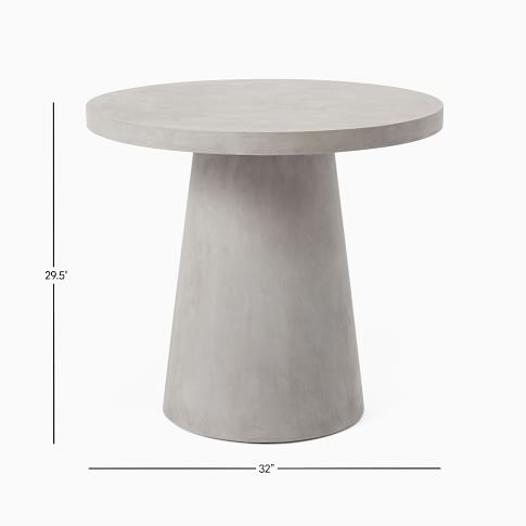 Indoor/Outdoor Concrete Pedestal Round Dining Table (32"–60") | West Elm