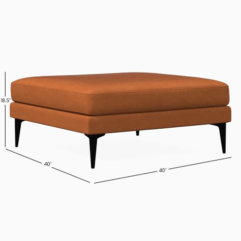 Andes Leather Ottoman | West Elm