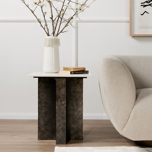 Aluminum Cross Base Coffee Table | West Elm