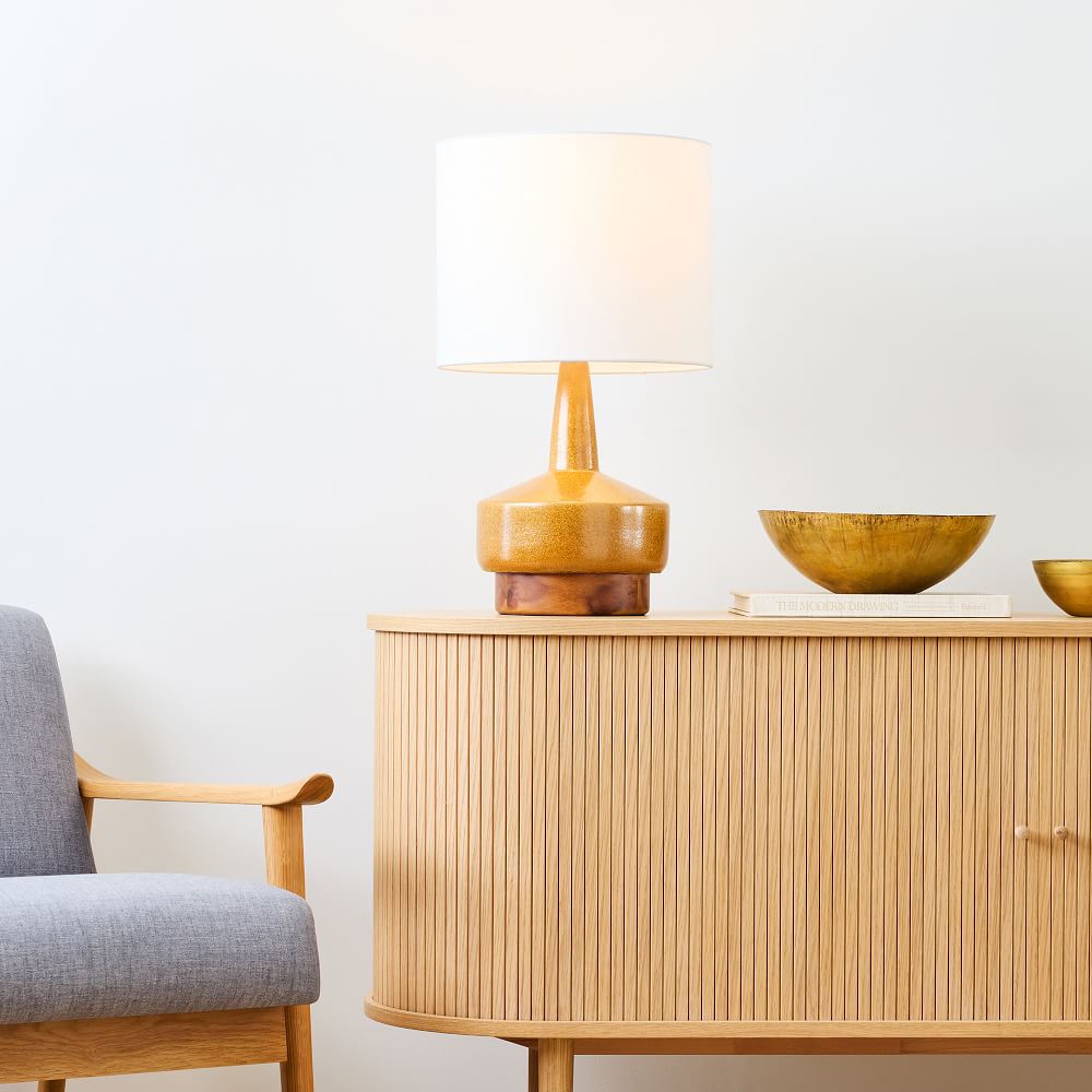 Wood & Ceramic Table Lamp (22