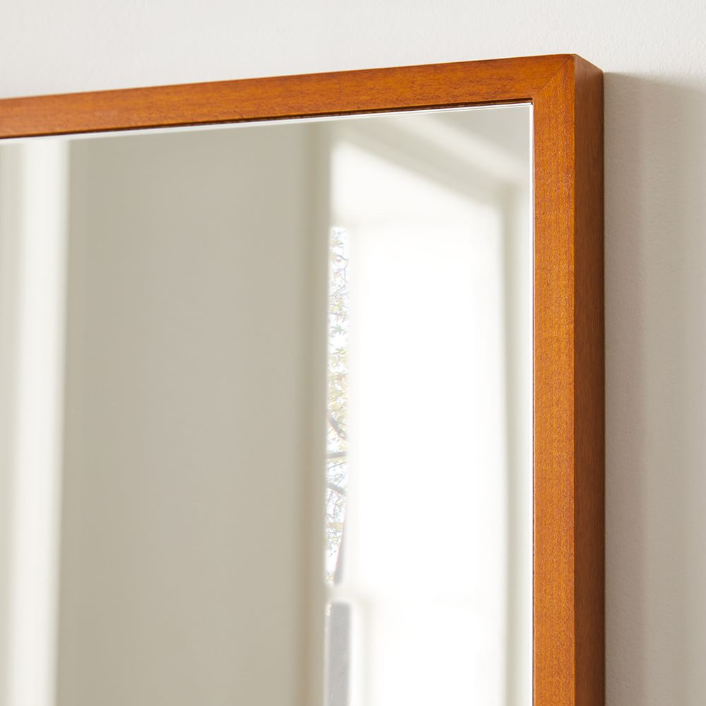 Thin Wood Rectangle Wall Mirror - 24"W x 36"H | West Elm