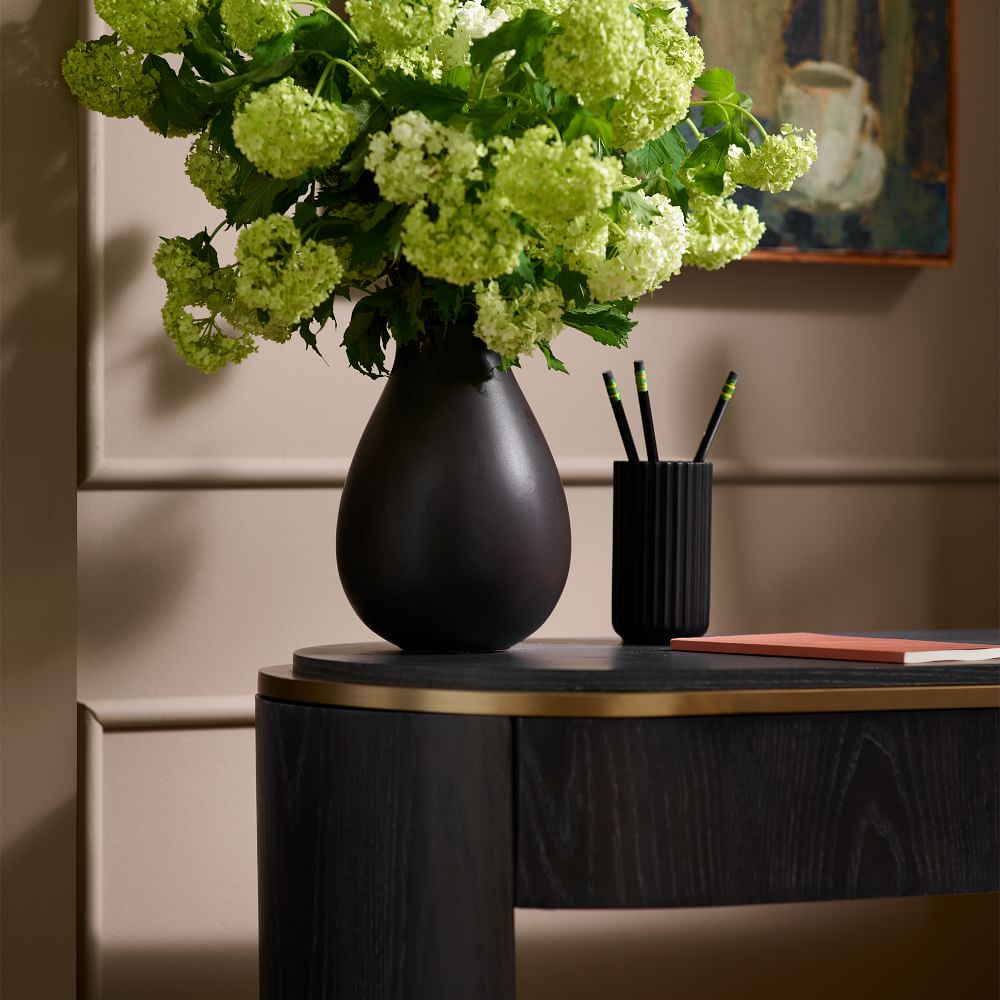 Pure Black Ceramic Vases | West Elm