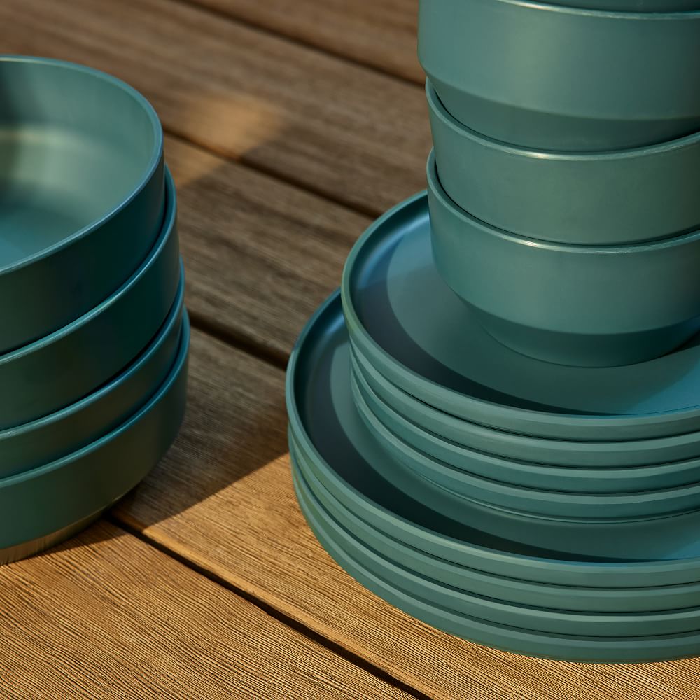 Modern Melamine Outdoor Dinnerware (Set of 16) | West Elm