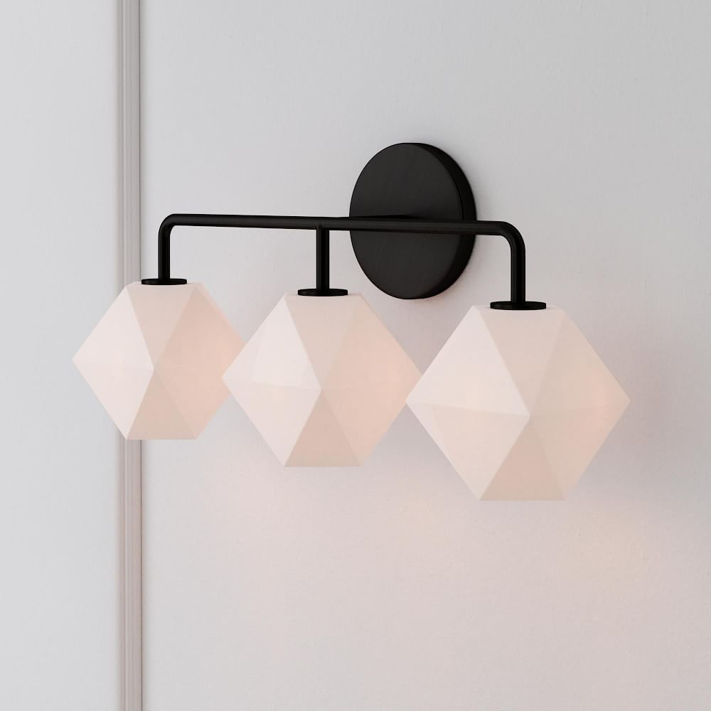 Sculptural 3-Light Faceted Sconce | West Elm