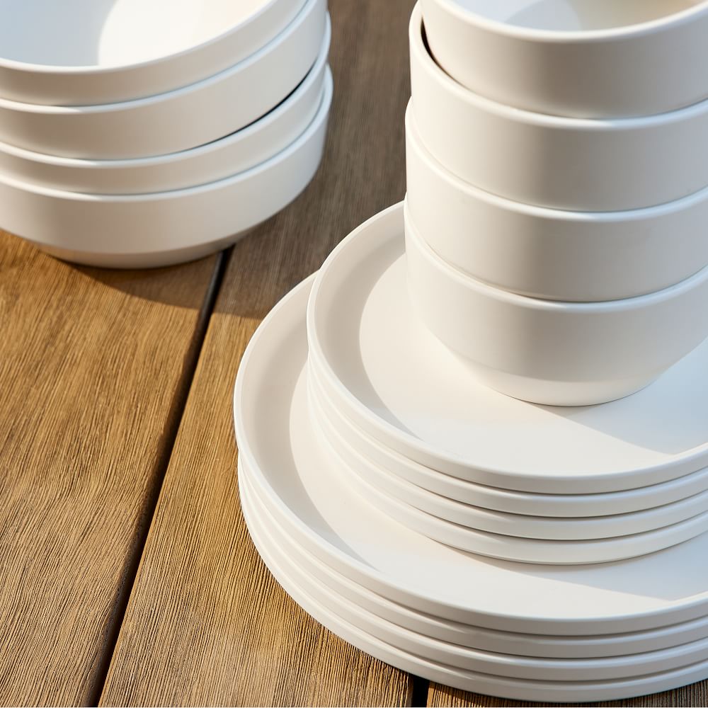 Modern Melamine Outdoor Dinnerware (Set of 16) | West Elm