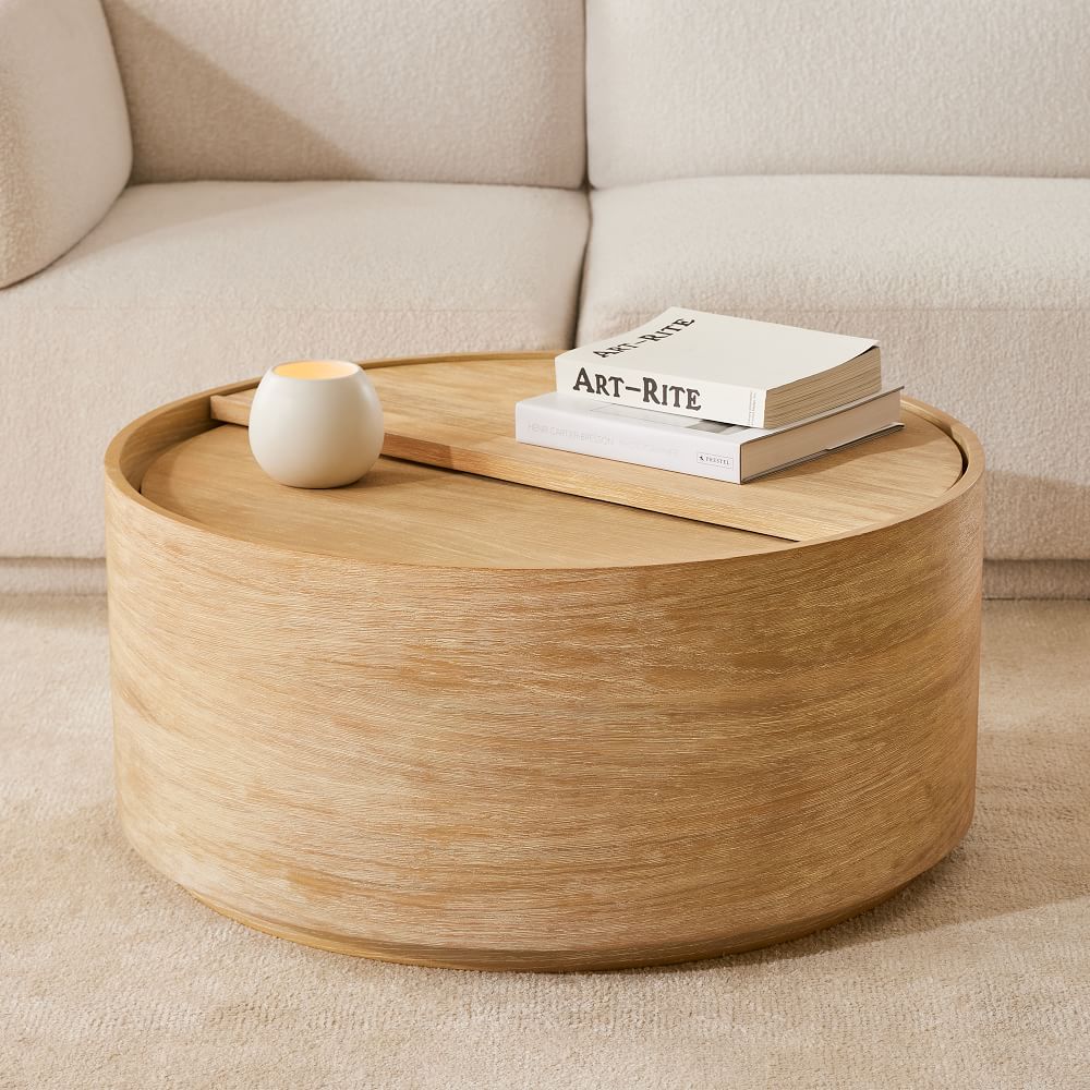 Volume Round Storage Drum Coffee Table (36") | West Elm