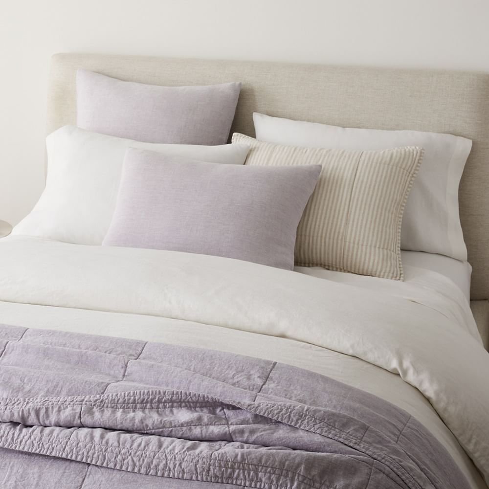 European Flax Linen Box Stitch Quilt & Shams | West Elm