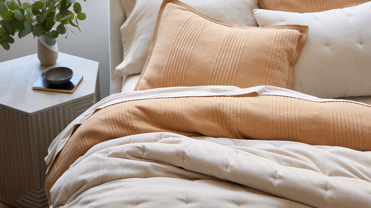 Classic Cotton Velvet Tack Stitch Quilt & Shams | West Elm