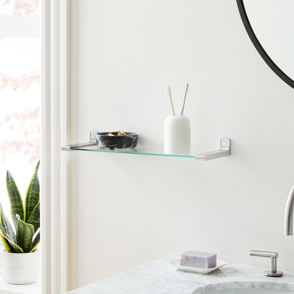 Mid-Century Contour Glass Shelves | West Elm
