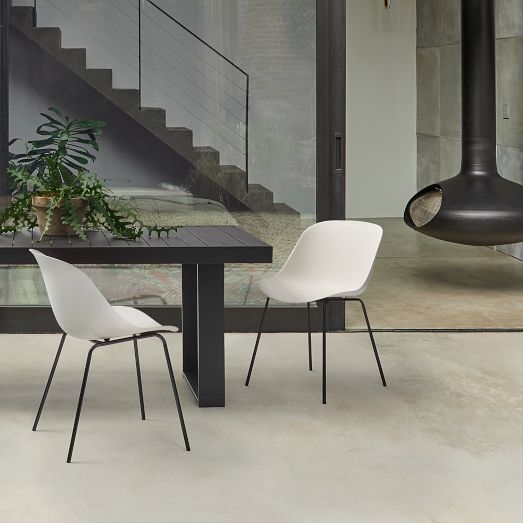 Classon Recycled Plastic Shell Chair (Set of 2) - Wood Legs | West Elm