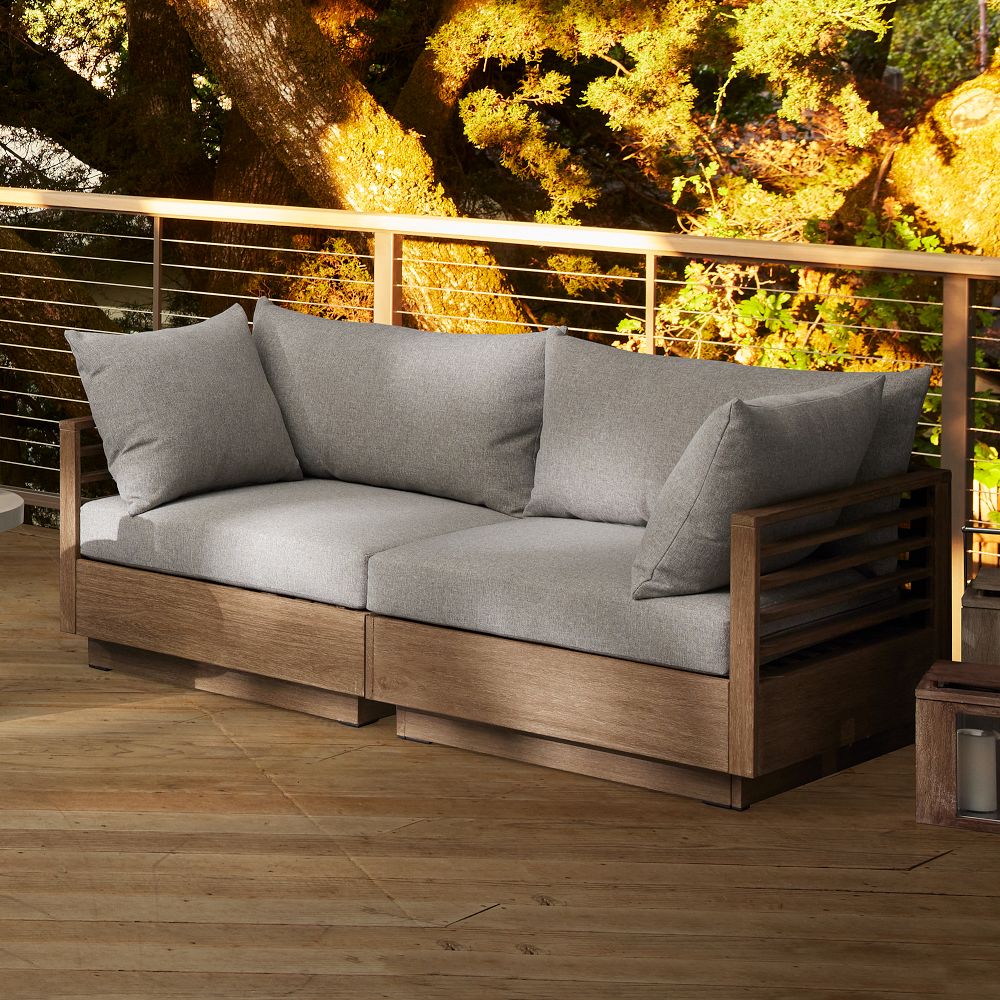 Santa Fe Slatted Outdoor 2-Piece Modular Sofa (72") | West Elm