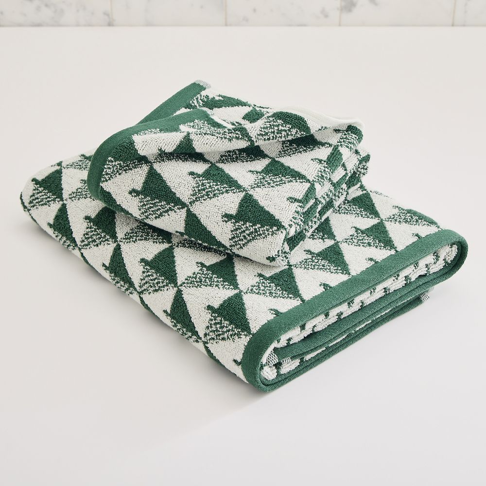 Organic Modern Trees Jacquard Towel Sets | West Elm