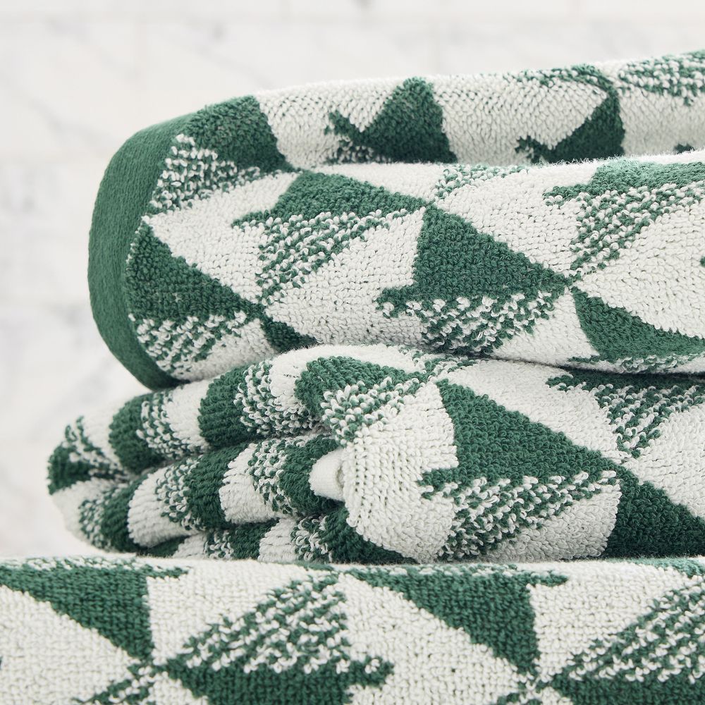 Organic Modern Trees Jacquard Towel Sets | West Elm