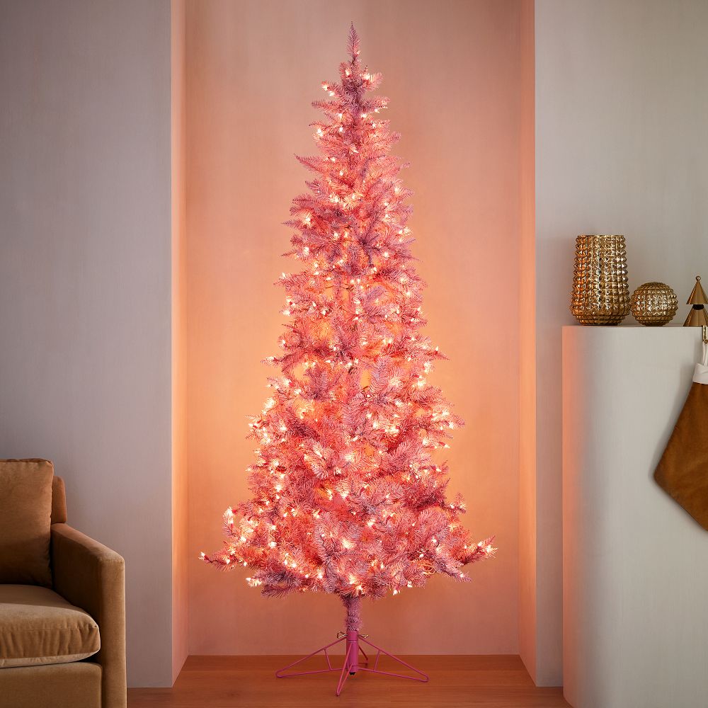Pink Tinsel Christmas Tree | West Elm
