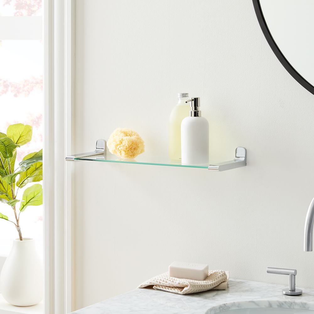 Mid-Century Contour Glass Shelves | West Elm