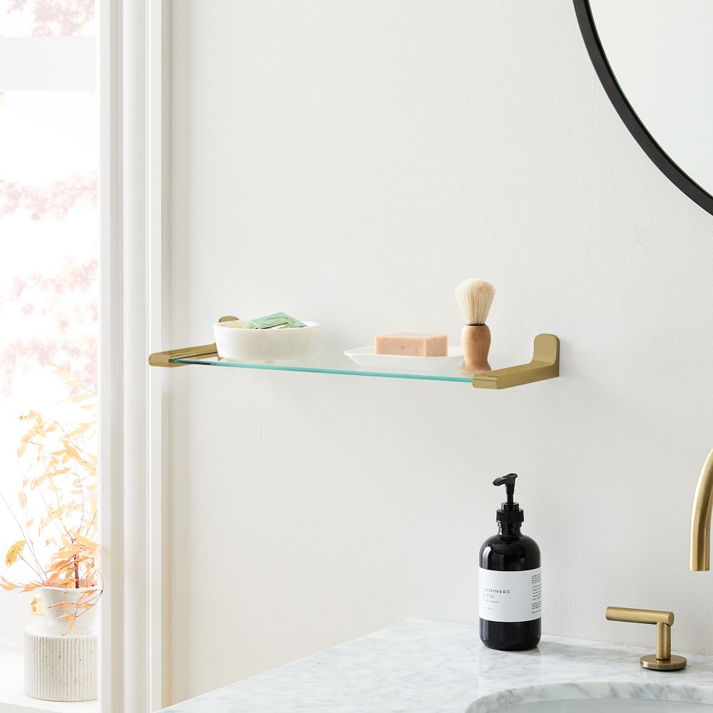 Mid-Century Contour Glass Shelves | West Elm