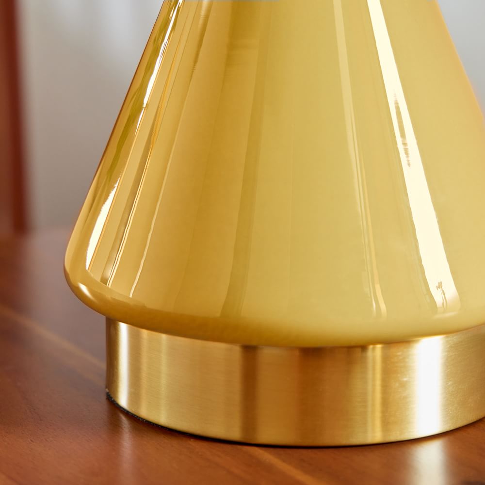 Metalized Glass USB Table Lamp (20") | West Elm