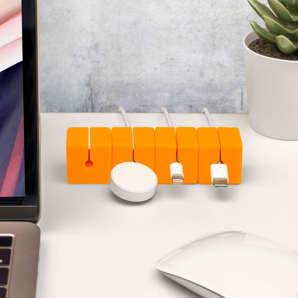 Cable Blocks, Silicone, Gray, Set of 4 | West Elm