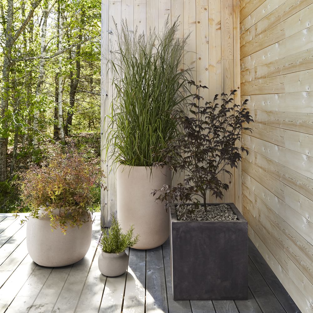 Radius Ficonstone Indoor/Outdoor Planters - Alabaster | West Elm