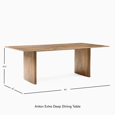 Extra Deep Anton Solid Wood Dining Table (86") | West Elm