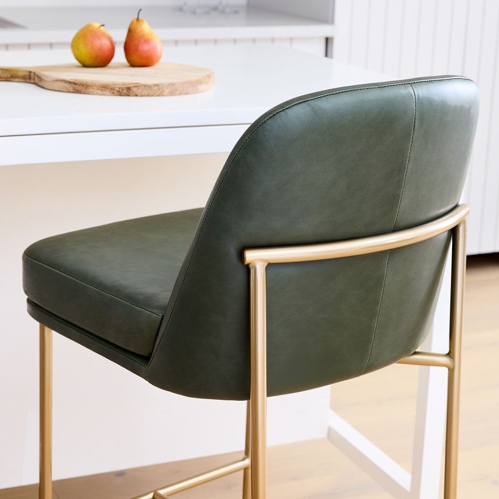 Jack Metal Frame Leather Bar & Counter Stools | West Elm