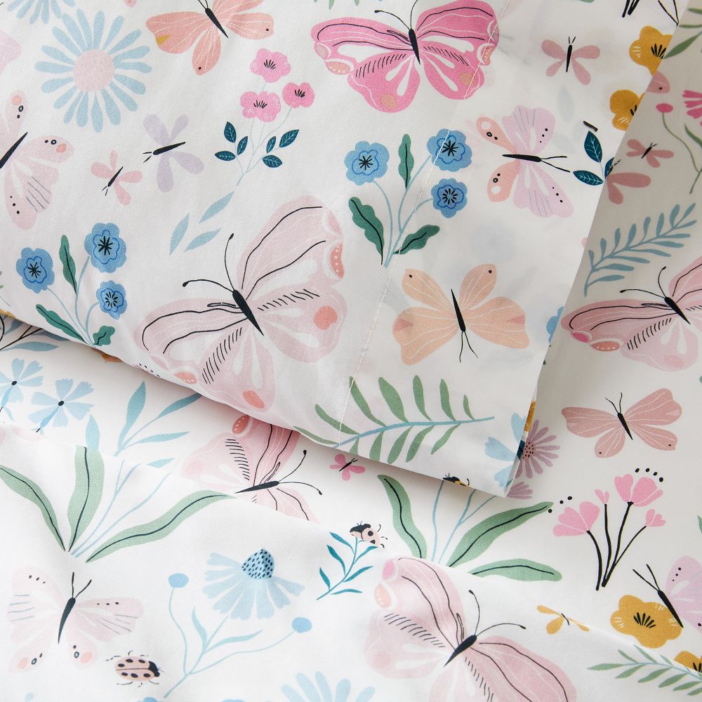 Organic Wildflower Butterfly Sheet Set | West Elm