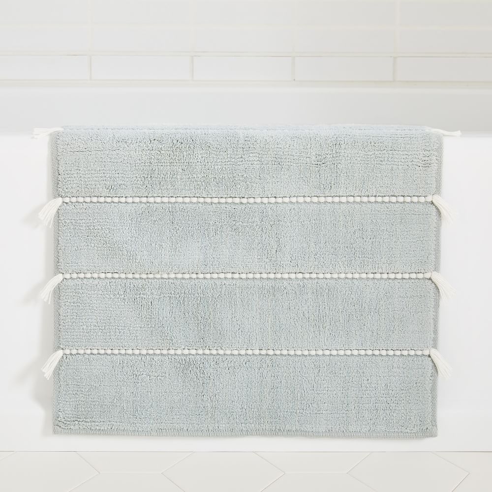 Organic Tassel Stripe Bath Mat | West Elm