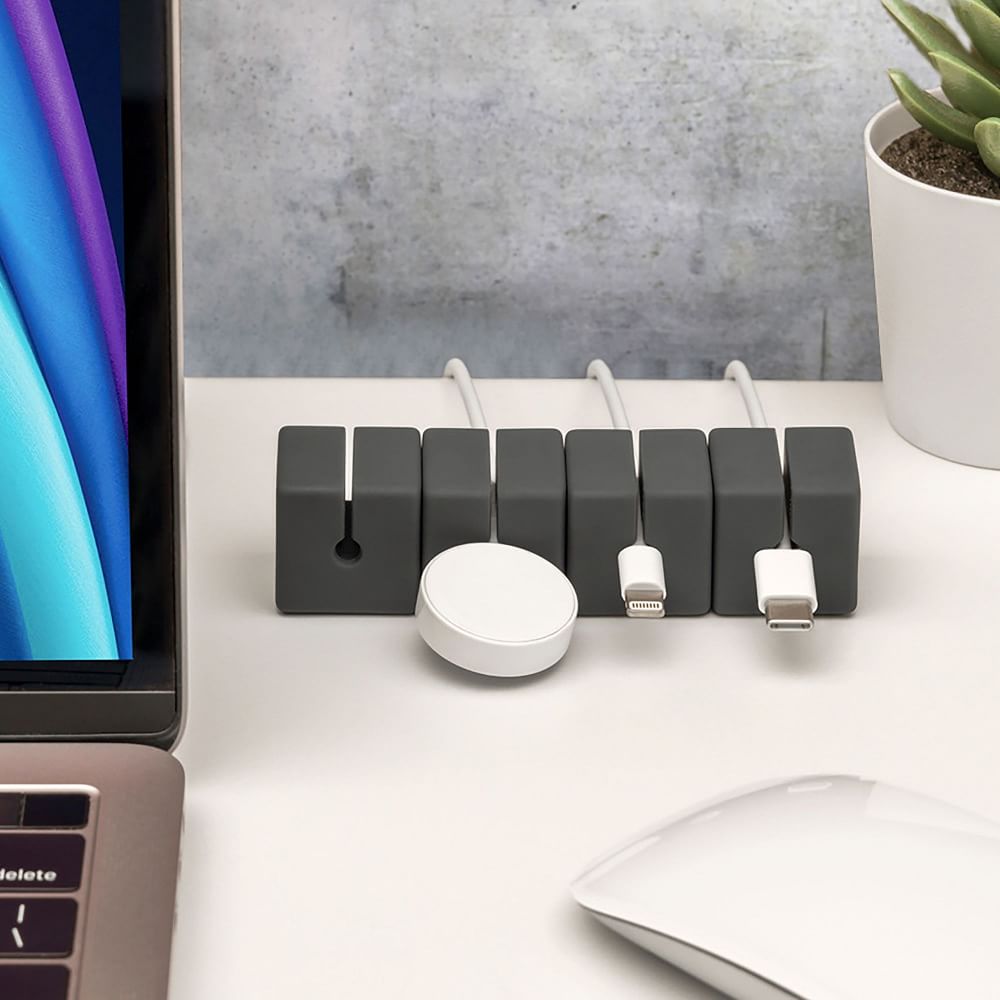 Cable Blocks, Silicone, Gray, Set of 4 | West Elm
