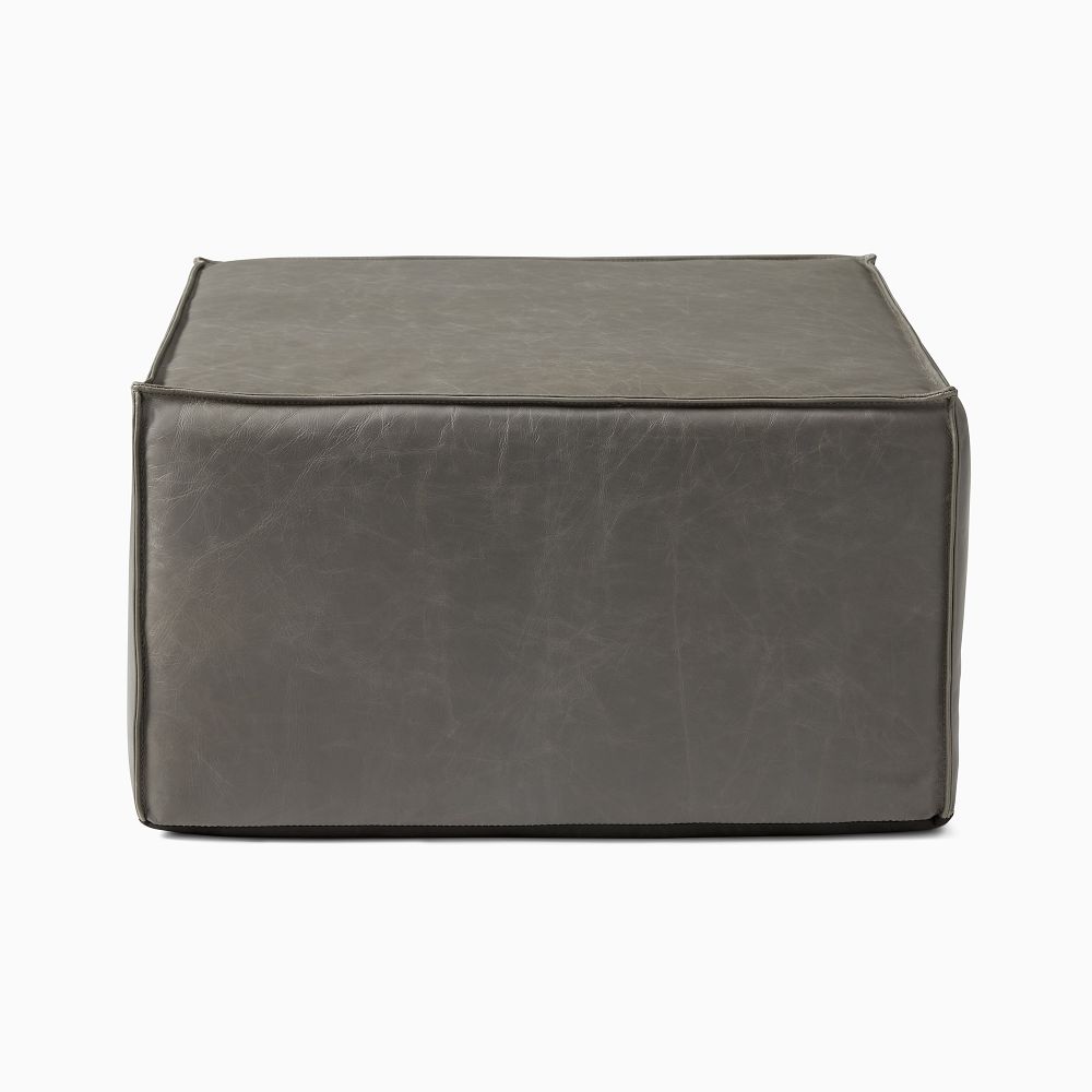 Leather Pouf | West Elm