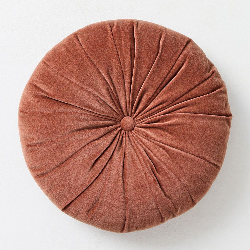 Classic Velvet Tufted Round Pillow | West Elm