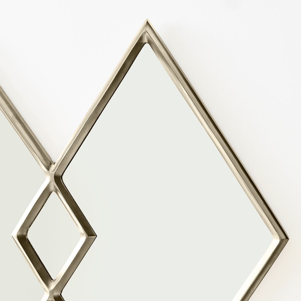 Overlapping Diamonds Metal Wall Mirror - 54"W x 36"H | West Elm
