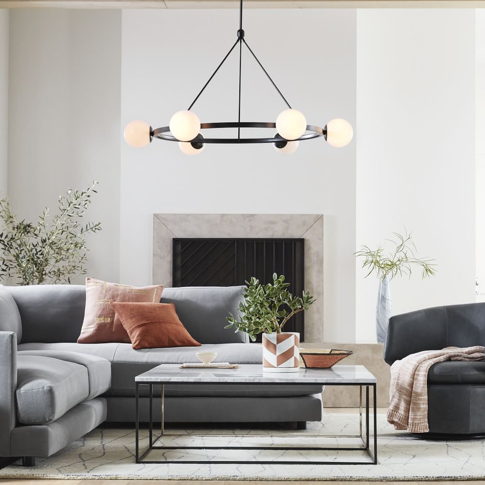 Hayes Round Light Chandelier (35"–47") | West Elm