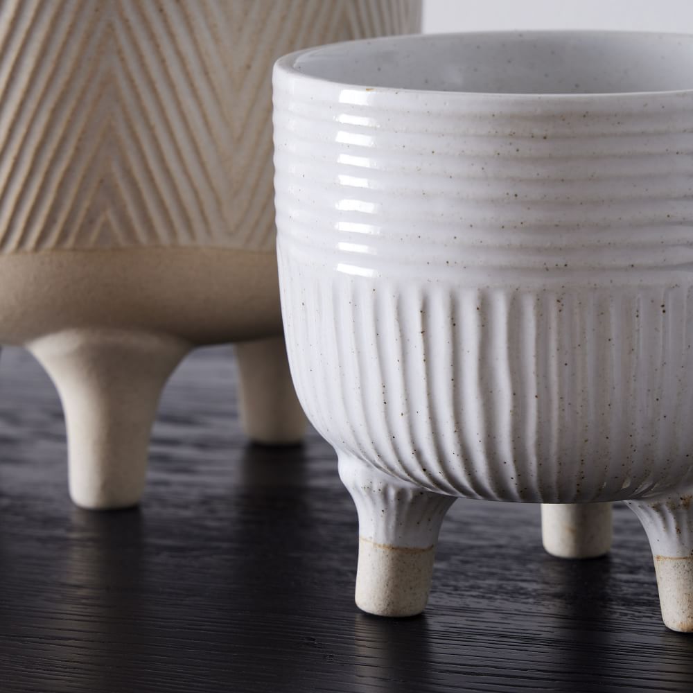 Homespun Stoneware Indoor/Outdoor Tabletop Planters | West Elm