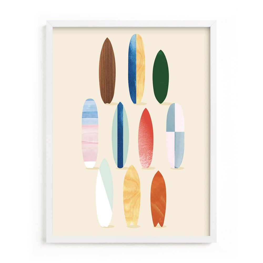 Surfboard Pose Framed Wall Art by Minted for West Elm Kids | West Elm