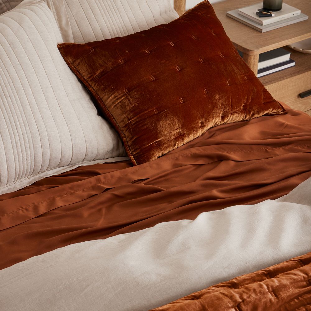 Lush Velvet Tack Stitch Quilt & Shams | West Elm