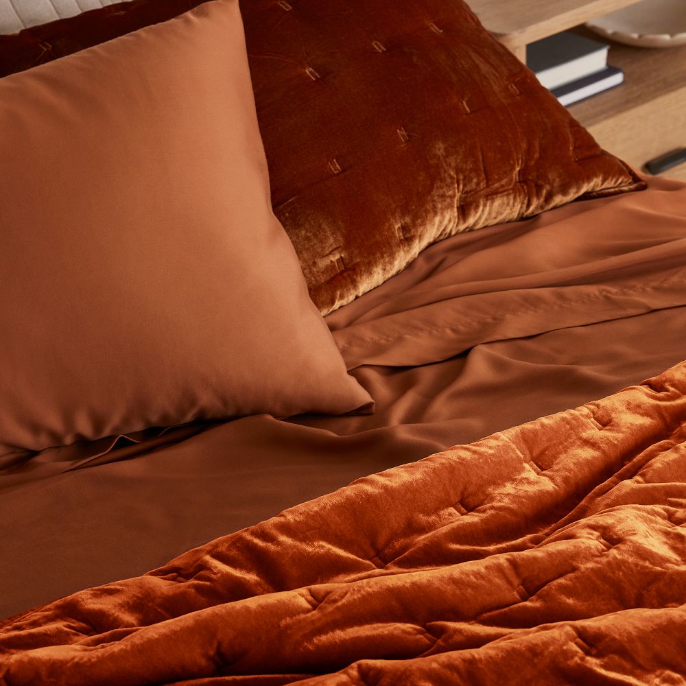 Lush Velvet Tack Stitch Quilt & Shams | West Elm