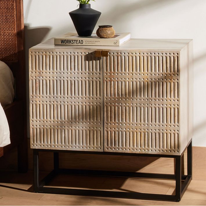 Carved Mango Wood Nightstand (25") | West Elm