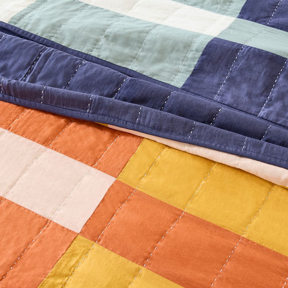 Anchal Project Multi-Check Quilt Throw Collection | West Elm