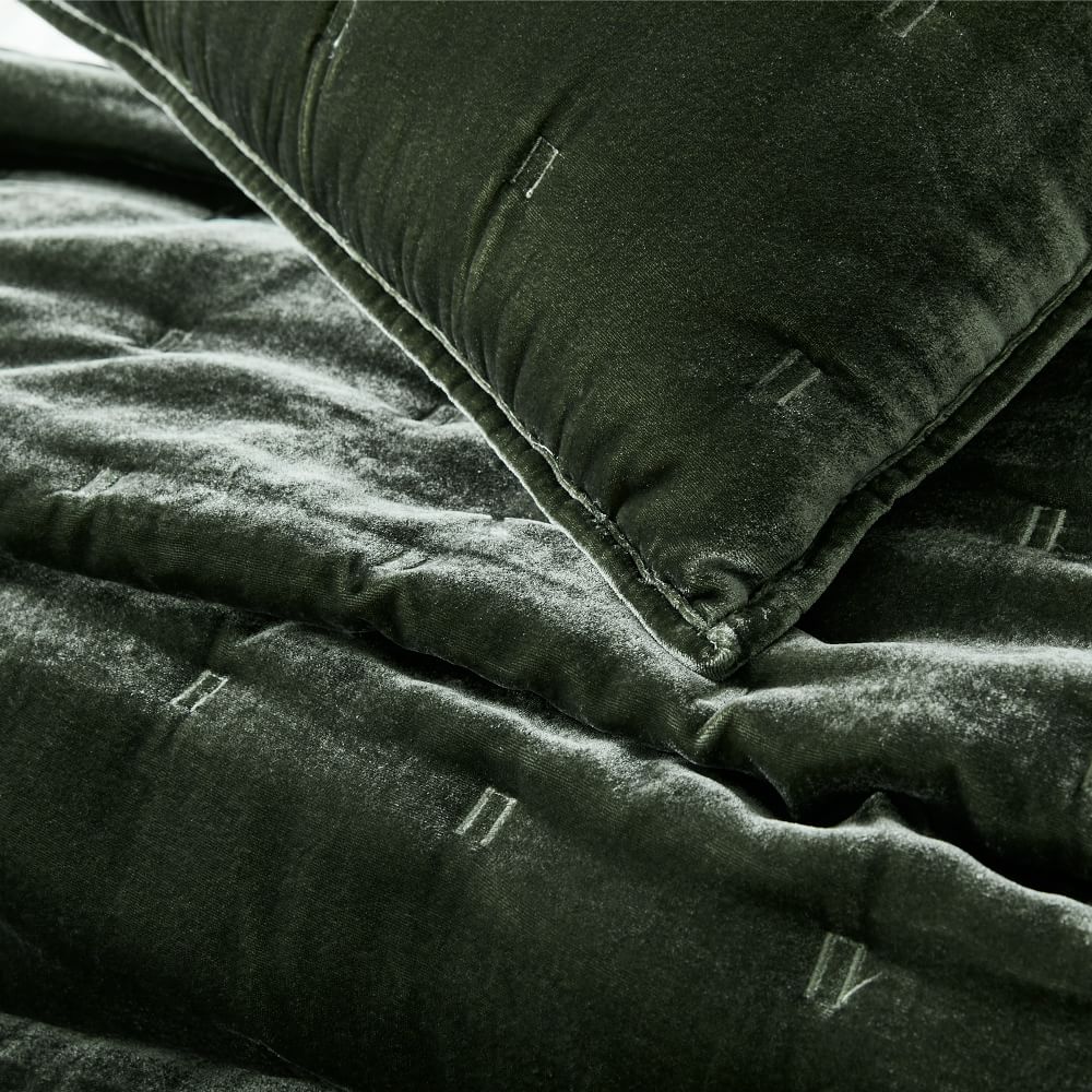 Lush Velvet Tack Stitch Quilt & Shams | West Elm