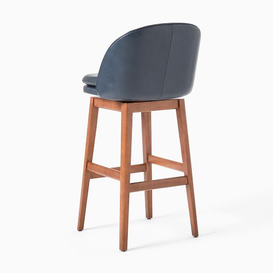 Wayne Leather Armless Swivel Bar & Counter Stools | West Elm