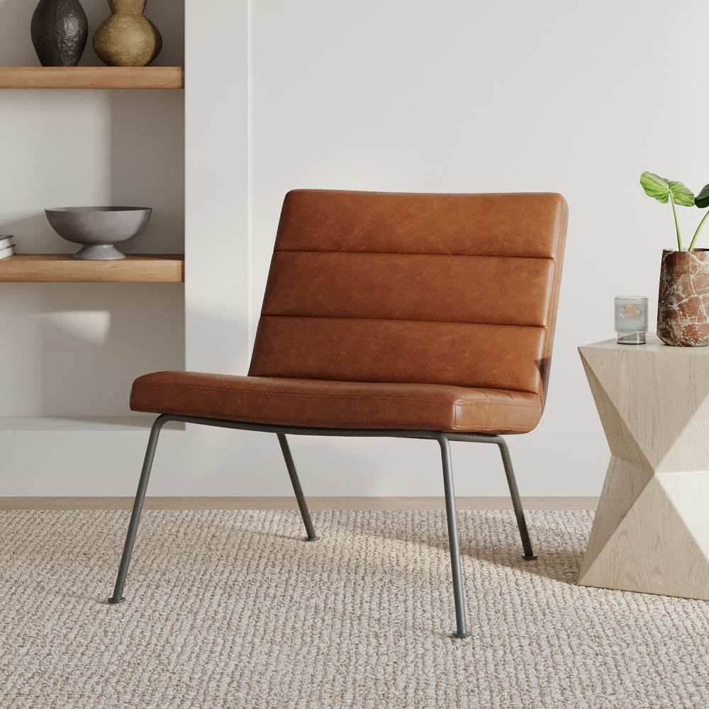 Angus Leather Slipper Chair | West Elm