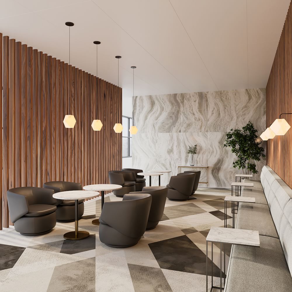 Orbit Continental Tea Height Table - Marble - Round | West Elm