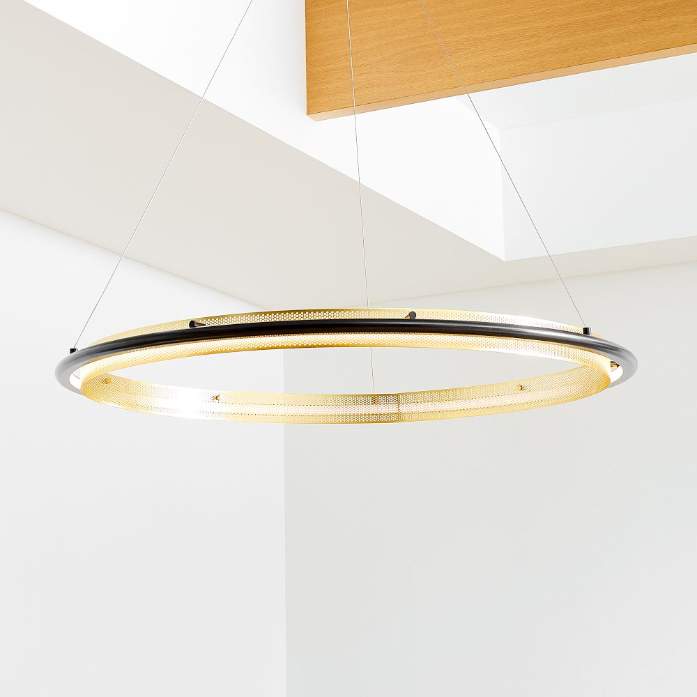 Perforated Single LED Chandelier (35") | West Elm