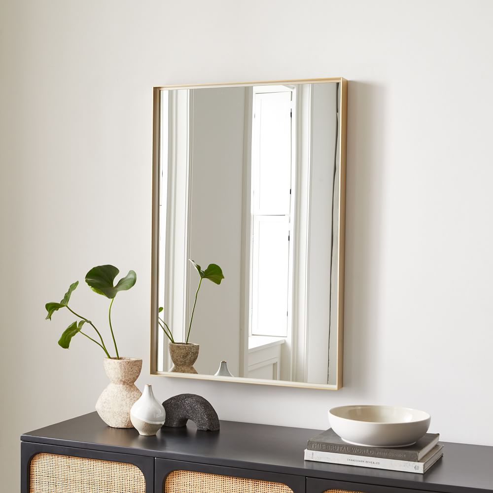 Deep Frame Metal Rectangle Wall Mirror - 24"W x 36"H | West Elm